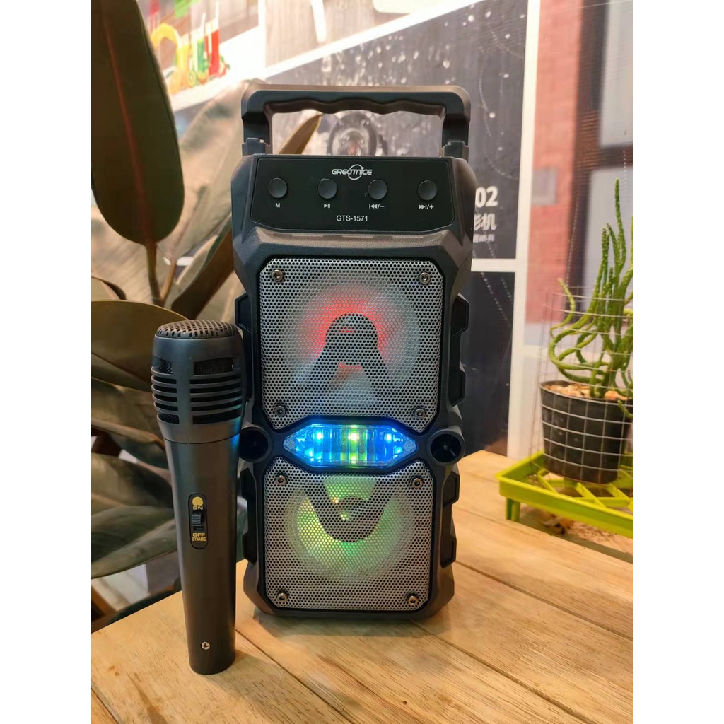 ลำโพงบลูทูธ KTS-1571 แถมไมค์สาย ลำโพง3*2ดอก มีแบตในตัว เลือกสีได้ ...