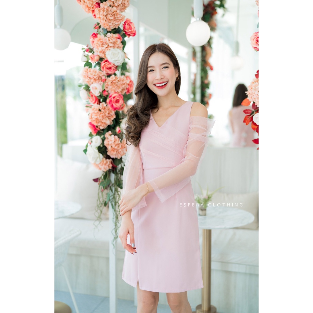 เดรสออกงาน DR037-5 Vee Party Dress | Shopee Thailand