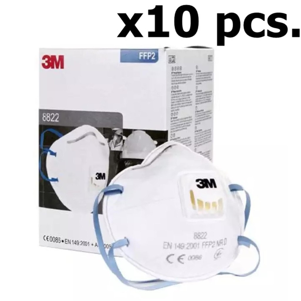 3M 8822 (10ชิ้น) หน้ากากกรองฝุ่น ละออง พร้อมวาล์วระบายอากาศ | Shopee ...