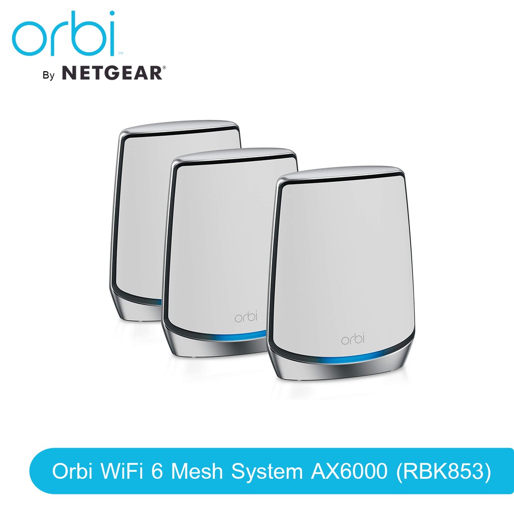 NETGEAR RBK853 Orbi Whole Home Tri-Band Mesh WiFi 6 System Router With ...