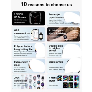 Iwo DT7+ สมาร์ทวอทช์ Series 7 NFC ฟังก์ชั่น บลูทูธ โทร Ai ผู้ช่วยเสียง ...