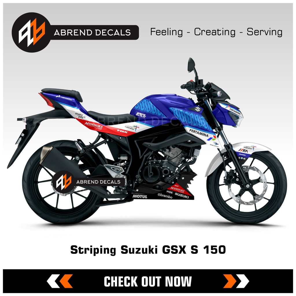 Striping Suzuki Gsx S 150 Mandalika Pertamina สติ๊กเกอร์ติดมอเตอร์ไซค์ ...