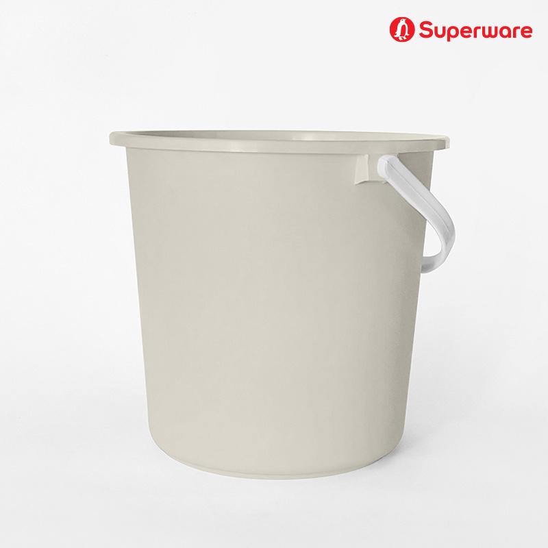 Srithai Superware ถังใส่น้ำพลาสติก ถังน้ำพลาสติกมีหูหิ้ว ทรงกลม ขนาด 15.2 ลิตร (4 แกลลอน) รุ่น M ...