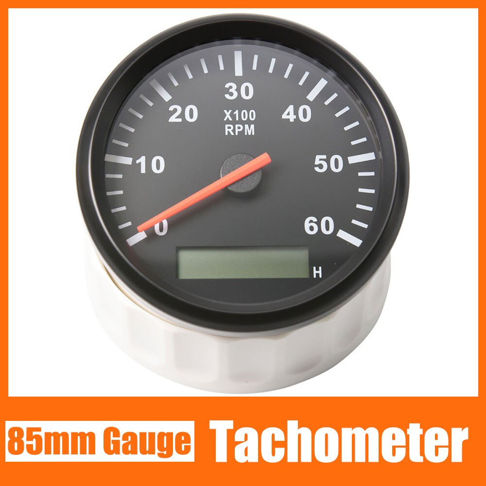 Tachometer 85 มม.RPM Hour Meter 6000 Marine Tacho Meter 12V/24V LCD ...