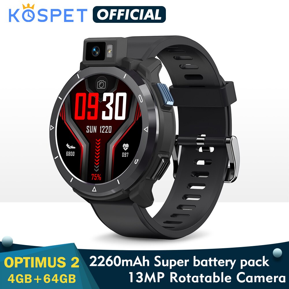 Kospet Optimus 2 4G สมาร์ทวอทช์ 4GB 128GB 13MP กล้อง 2260 mAh 1.6 นิ้ว ...