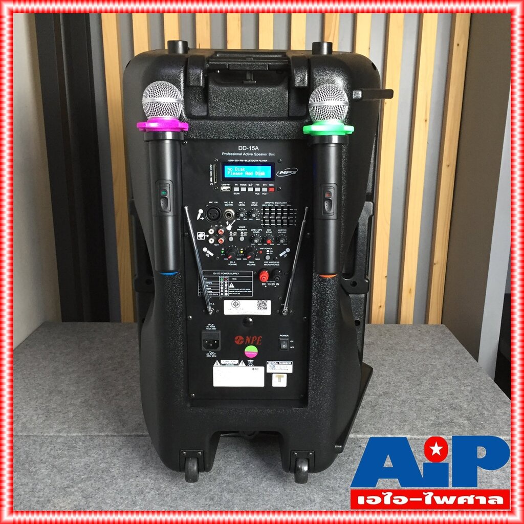 1ตู้ NPE DD-15A ตู้ ลำโพง USB บูลทูธ ไมค์ลอย 2ตัว ตู้ลำโพง 15นิ้ว DD 15 A อเนกประสงค์ ล้อลาก เอ ...