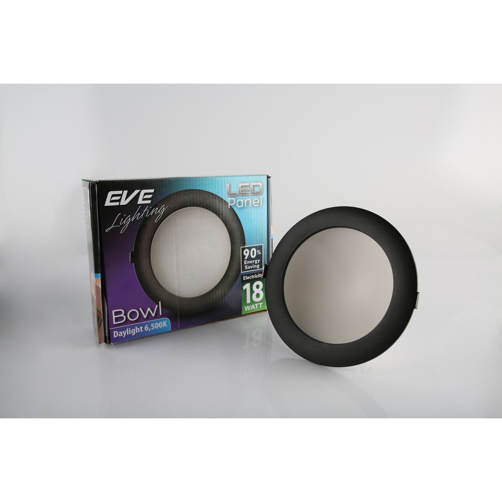 EVE โคมไฟ ดาวน์ไลท์ ขอบดำ โคมไฟฝังฝ้า โคมฝังฝ้า แอลอีดี รุ่น Bowl ขนาด 8W 12W 18W 25W แสงขาว แสง ...