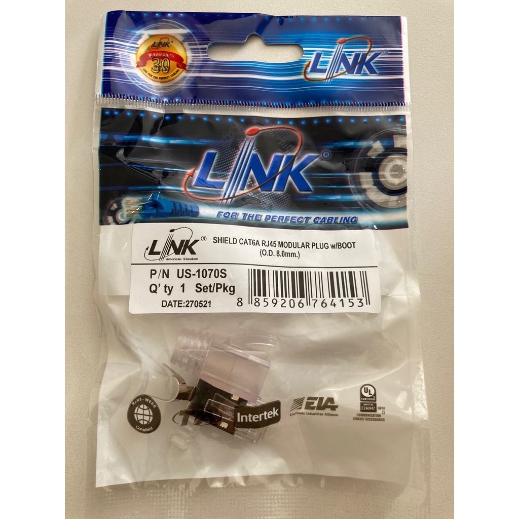US-1070S : Shield CAT 6A RJ45 Modular PLUG W/Boot | Shopee Thailand