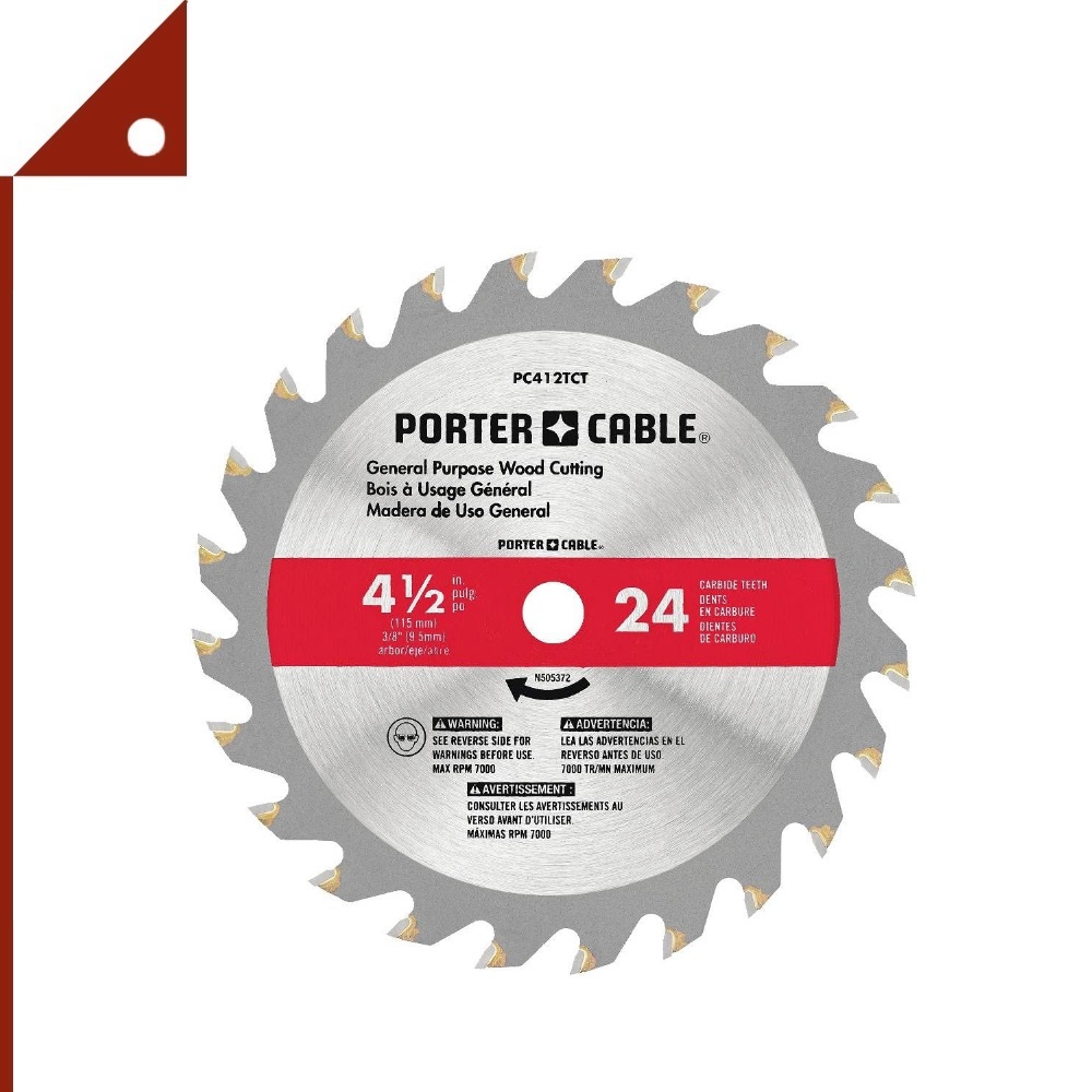 PORTER-CABLE : PTCPC412TCT* ใบตัดไม้ Circular Saw Blade 4-1/2-Inch., 24 ...