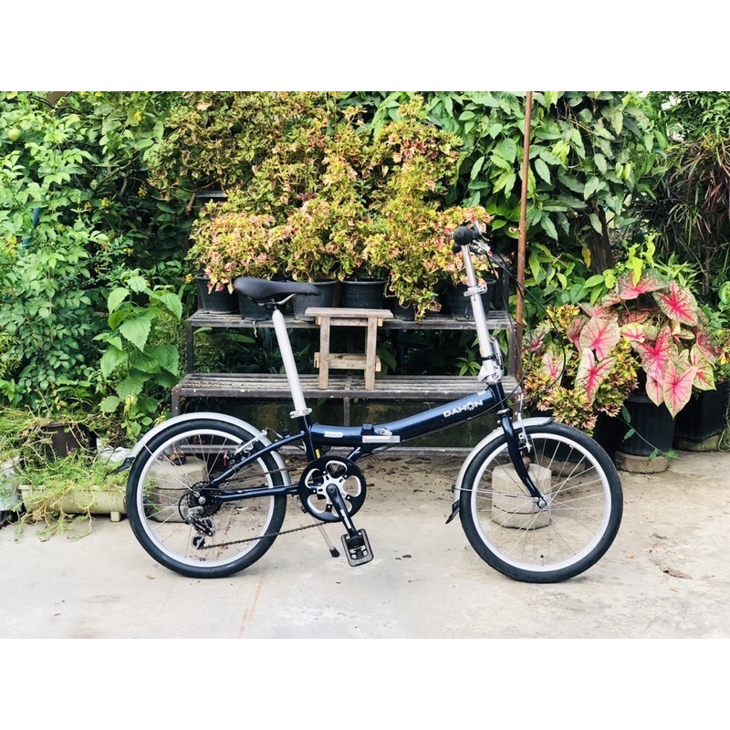 จักรยานพับเล็ก เก่าญี่ปุ่น ยี่ห้อ Dahon metro แท้ สีกรมท่า เฟรมอลูมิเนียม เบาะดำเล็ก (M ...