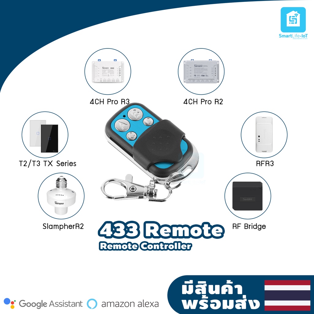 รีโมท Sonoff รุ่น 4 Key 433 Remote รีโมทควบคุม RF 433MHz | Shopee Thailand
