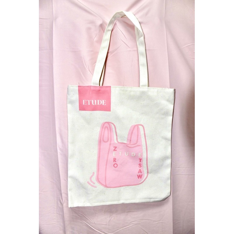 Etude tote bag กระเป๋าผ้าอีทูดี้ | Shopee Thailand