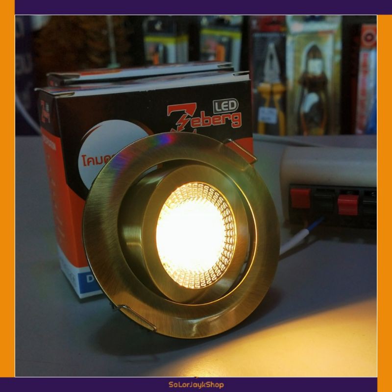 Zeberg LED ดาวน์ไลท์ฝังฝ้าแบบปรับมุม 7w [ขอบทองแดง] | Shopee Thailand