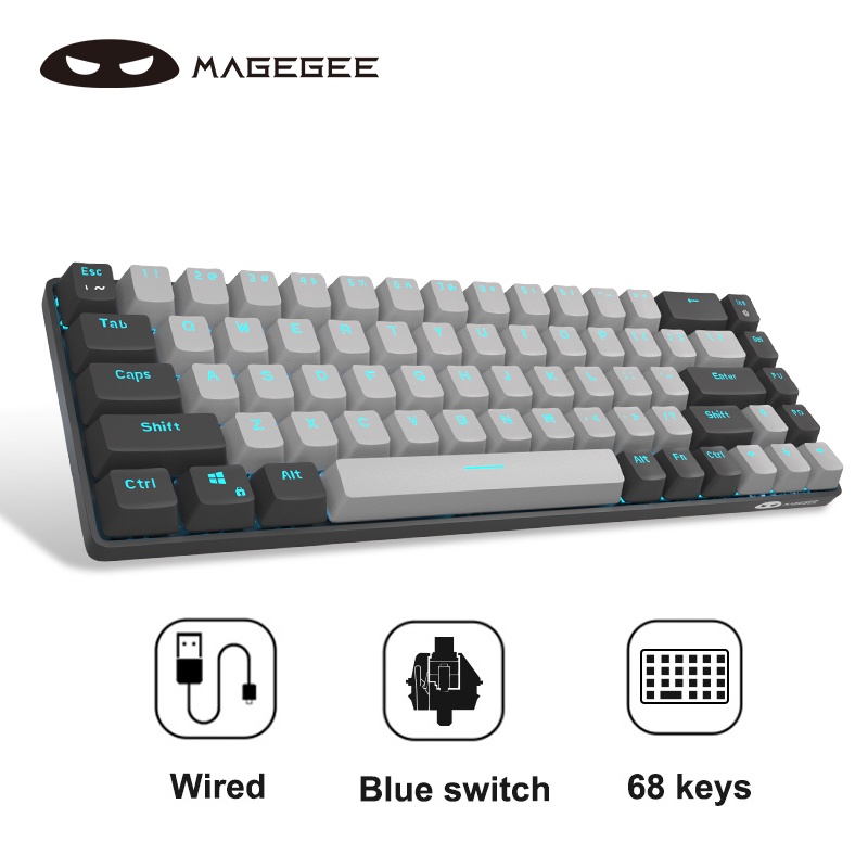 Magegee MK-Box คีย์บอร์ดเล่นเกม แบบใช้สาย 68 คีย์ Type-C 60% มีไฟแบ็ค ...