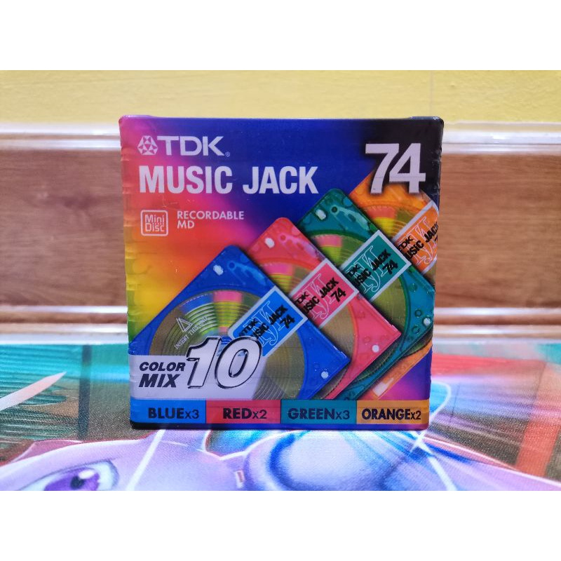 TDK Music Jack 74 Recordable MD Color MIX 10 MiniMD ชุด 10 ชิ้น (ฟ้า*3 ...