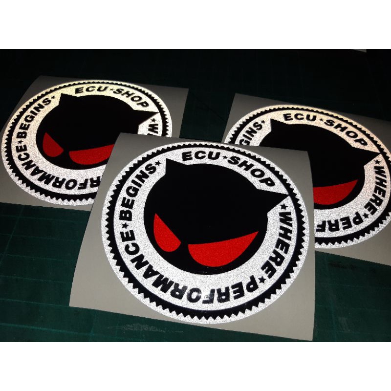 สติ๊กเกอร์แต่งรถซิ่ง #ECU #logoงานตัด ประกอบ สะท้อนแสง | Shopee Thailand