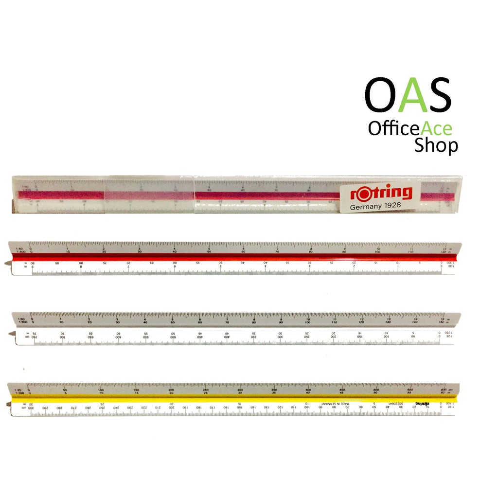 Rotring Triangular Scale Ruler ร็อตตริ้ง สเกลสามเหลี่ยม [1:10 1:20, 1: ...