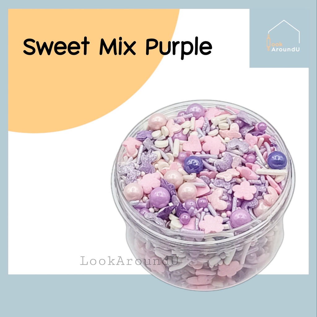 เม็ดน้ำตาล แต่งหน้าขนม 25/100g แต่งหน้าเค้ก ท็อปปิ้งเค้ก เม็ดสีตกแต่ง ...