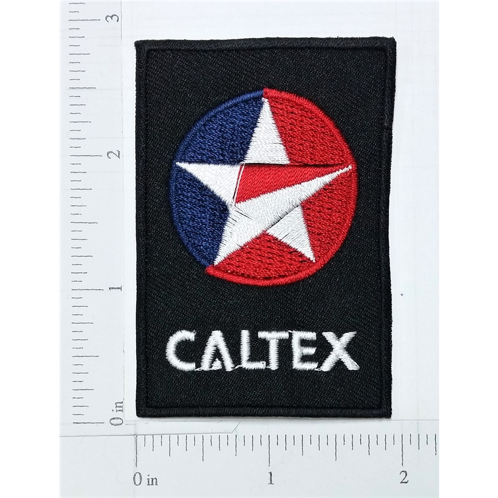 CALTEX Logo คาลเท็กซโลโก้ ตัวรีดติดเสื้อ เย็บติดเสื้อ อุปกรณ์ตกแต่งเสื ...