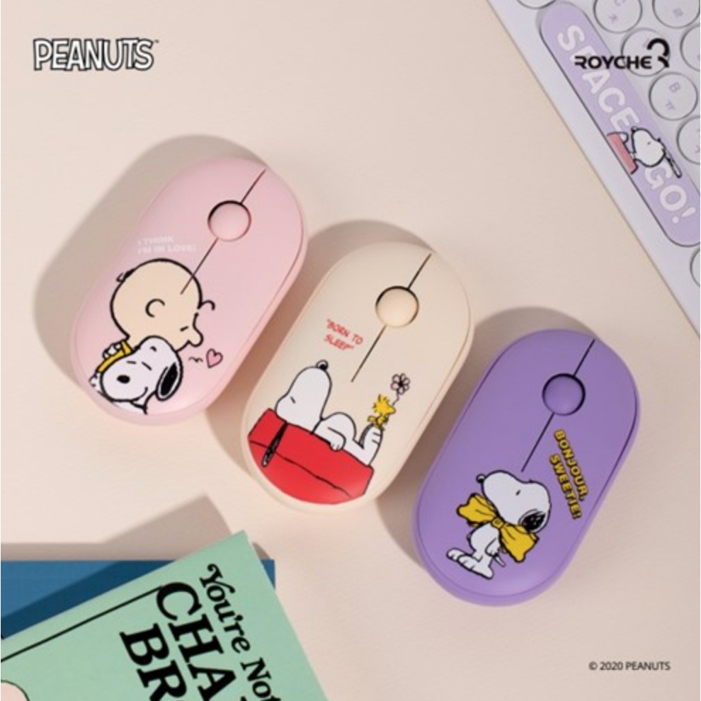[ROYCHE] Royche x Peanuts Snoopy Silent Wireless Bluetooth Mouse 2.4GHz ...
