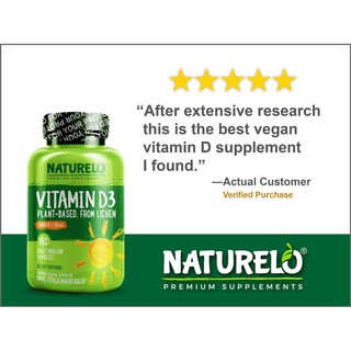 วิตามินดี3 Vitamin D3 Plant Based 125 mcg (5,000 IU) 180 Easy Swallow ...