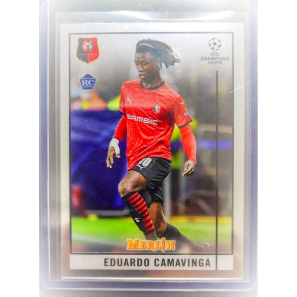 การ์ดนักฟุตบอล Topps Merlin Chrome Eduardo Camavinga Base Card | Shopee ...