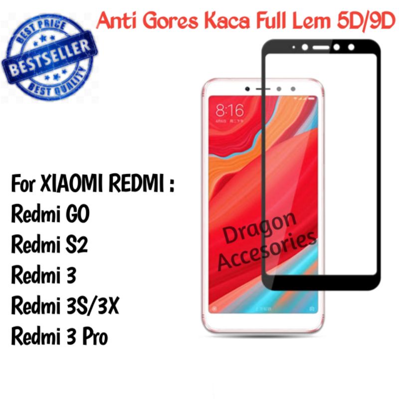 LAYAR Redmi Go S2 3S 3X 3 Pro Anti-Scratch Glass กาวเต็มป้องกันหน้าจอ ...