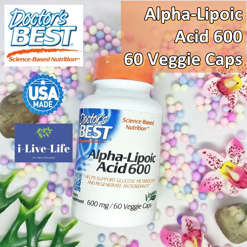 ALA Alpha-Lipoic Acid 600 mg 60 Veggie Caps - Doctor's Best | Shopee ...