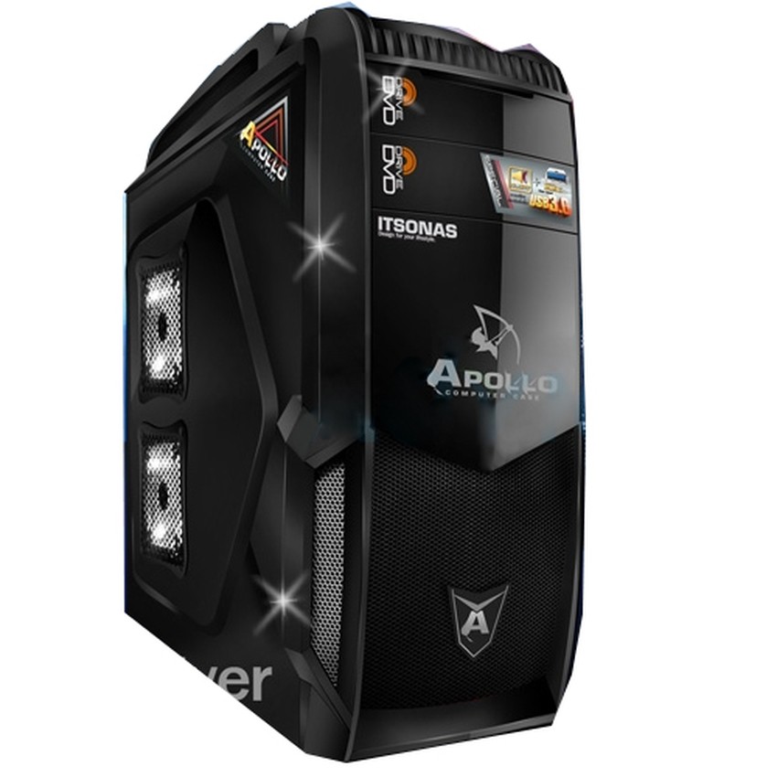 ITSONAS COMPUTER CASE Apollo (Black-Silver) | Shopee Thailand