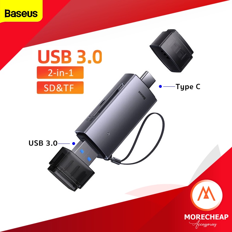 🔥ถูก/แท้🔥Baseus OTG Card Reader Adapter SD TF Memory Type-C + USB 3.0 ...