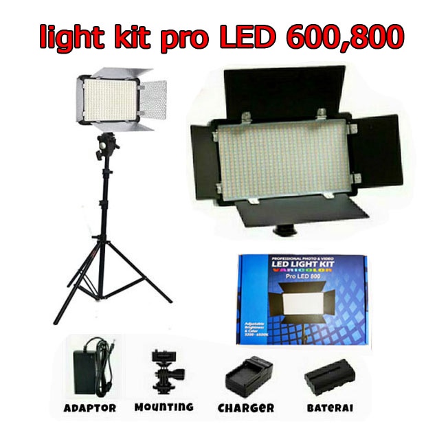 Professional Photo & Video LED Light Kit Pro LED 600+ 800+ มีแบต 2 ก้อน ...