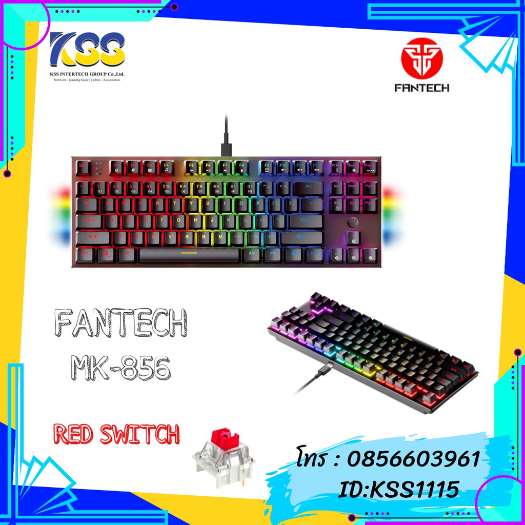 FANTECH MK856 MAXFIT KEYBOARD MECHANICAL (BLUE / RED SWITCH) | Shopee ...