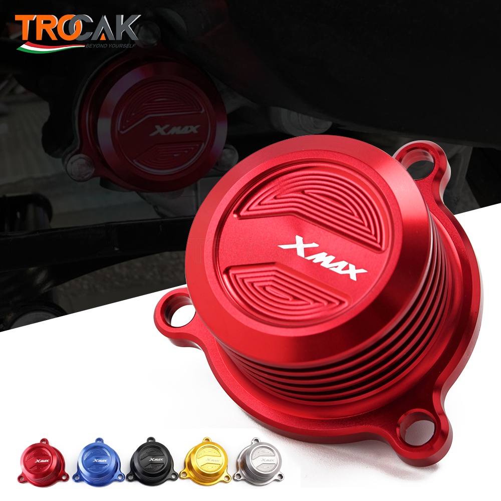 XMAX Motorcycle Engine Fuel Filter Oil Tank Cover Cap CNC Aluminum ...