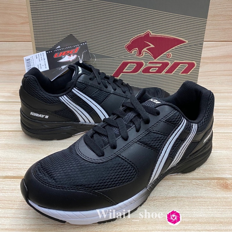 PAN PF16N4 รองเท้าวิ่ง FLYDAY (7-12) สีดำ/ดำขาว/กรม/ขาว | Shopee Thailand
