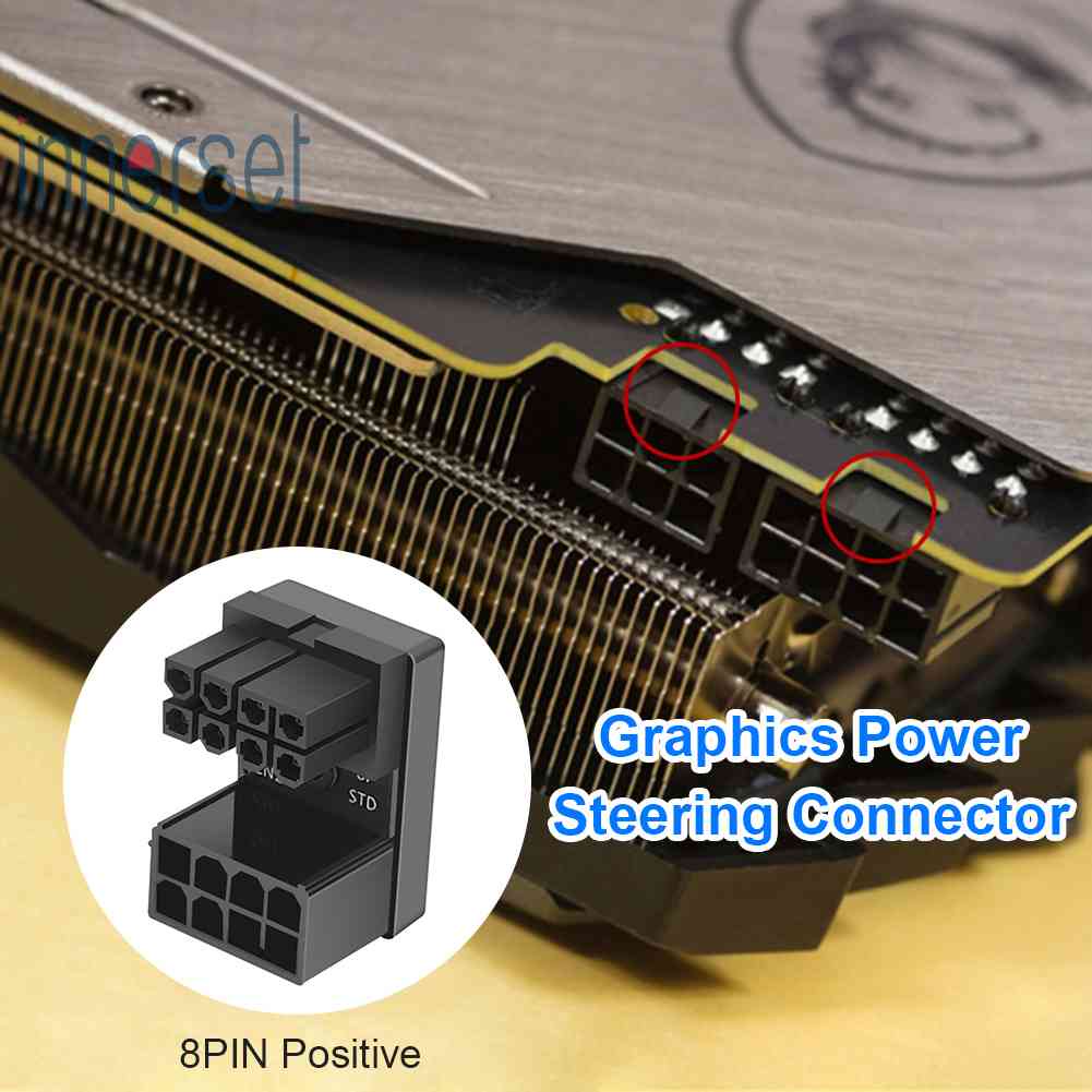 Inner อะแดปเตอร์ ATX 8Pin 6Pin ตัวเมีย เป็น 8Pin 6Pin ตัวผู้ 180 องศา สําหรับเดสก์ท็อป GPU ...