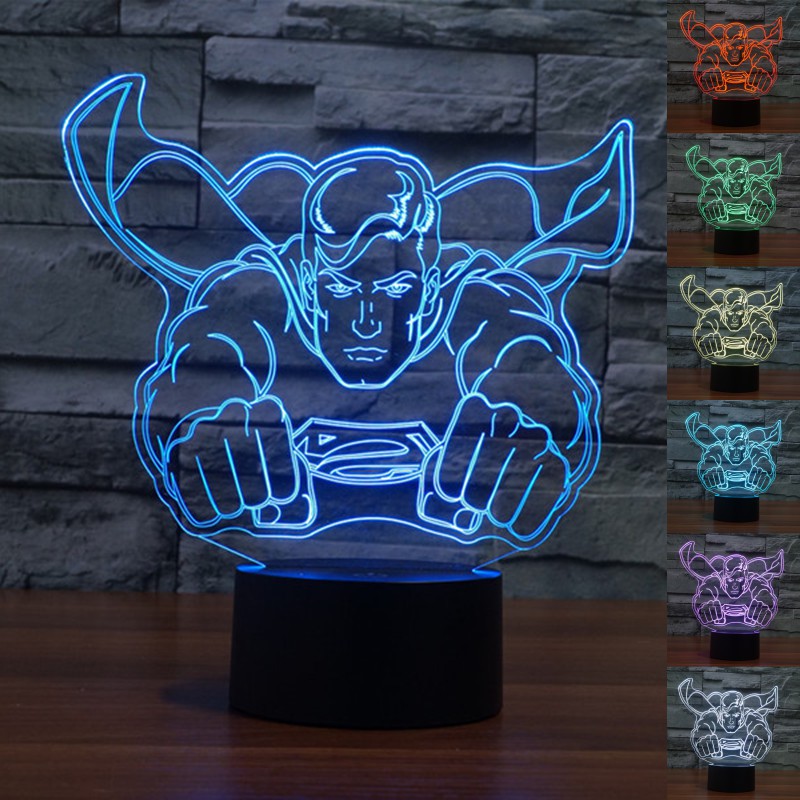 Super Hero Superman Night Light 7 สีไล่โทนสี DC Comics USB LED โคมไฟ ...