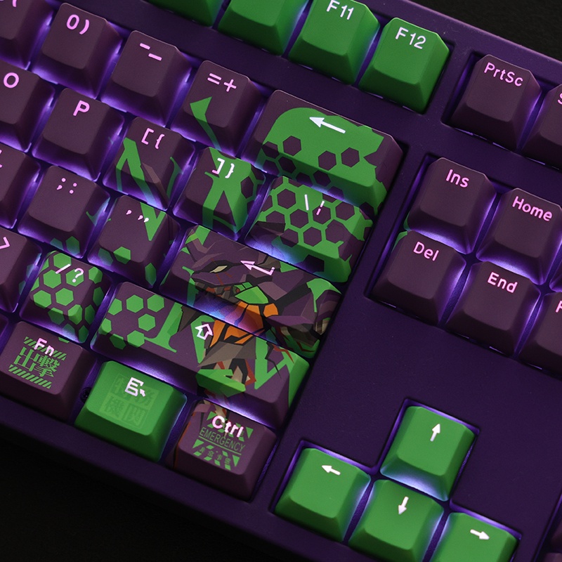 EVA-01 Keycaps Cherry Profile EVANGELION อะนิเมะ PBT DYE Sub เชิงกล ...