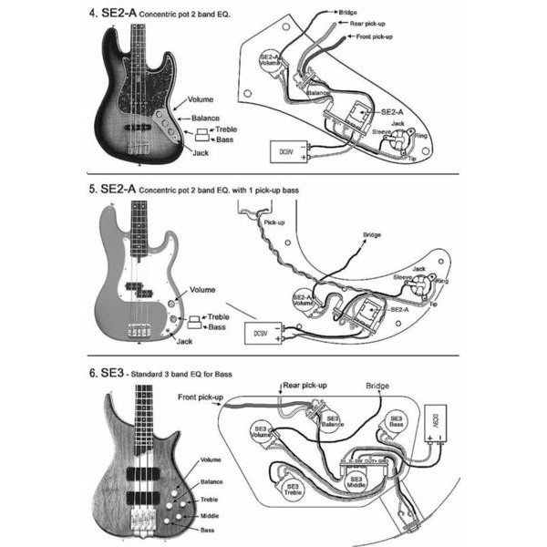ARTEC SE-2A 2-Band EQ Bass Preamp Balance Pot พรีแอมป์เบส Made in Korea ...