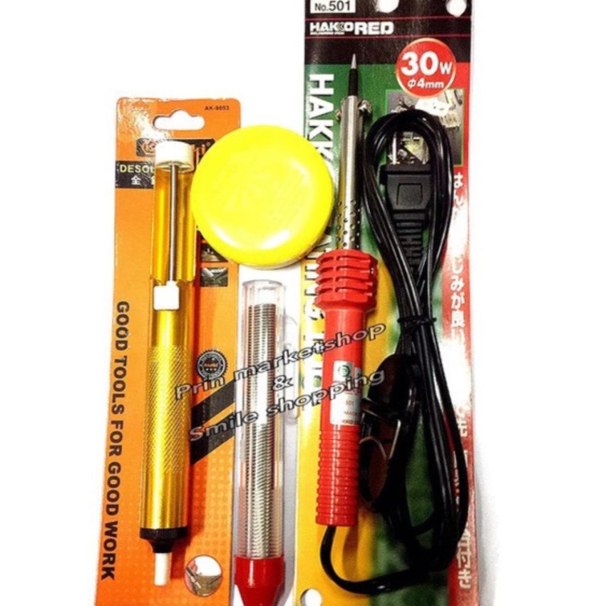HAKKO หัวแร้ง 30W. รุ่น no.501F-V22.+ ตะกั่ว + น้ำยาประสาน + ที่ดูด#481 | Shopee Thailand