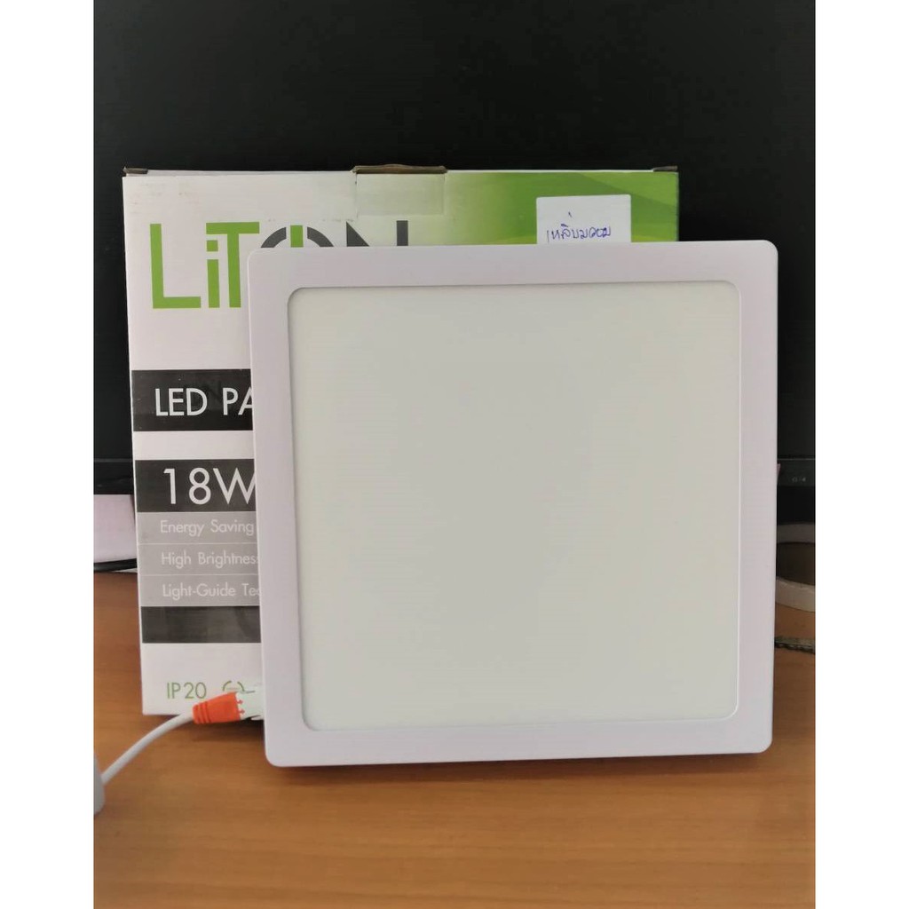 PJR **มีขายส่ง**โคมดาวไลท์สีขาว 8'' LED ติดลอย 18W LITON ทรงเหลี่ยม | Shopee Thailand