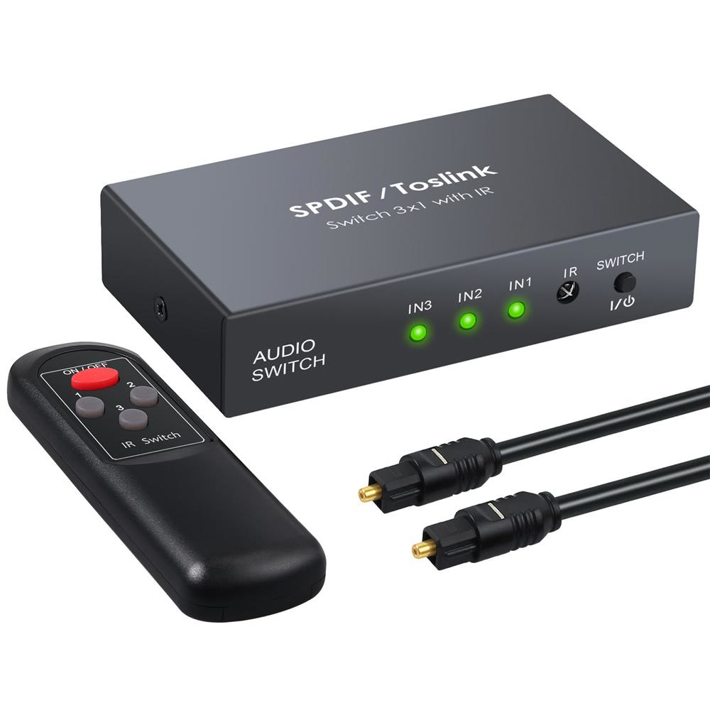 SPDIF/TOSLINK Optical Audio 3x1 Switcher Digital Optical HDMI Switch ...