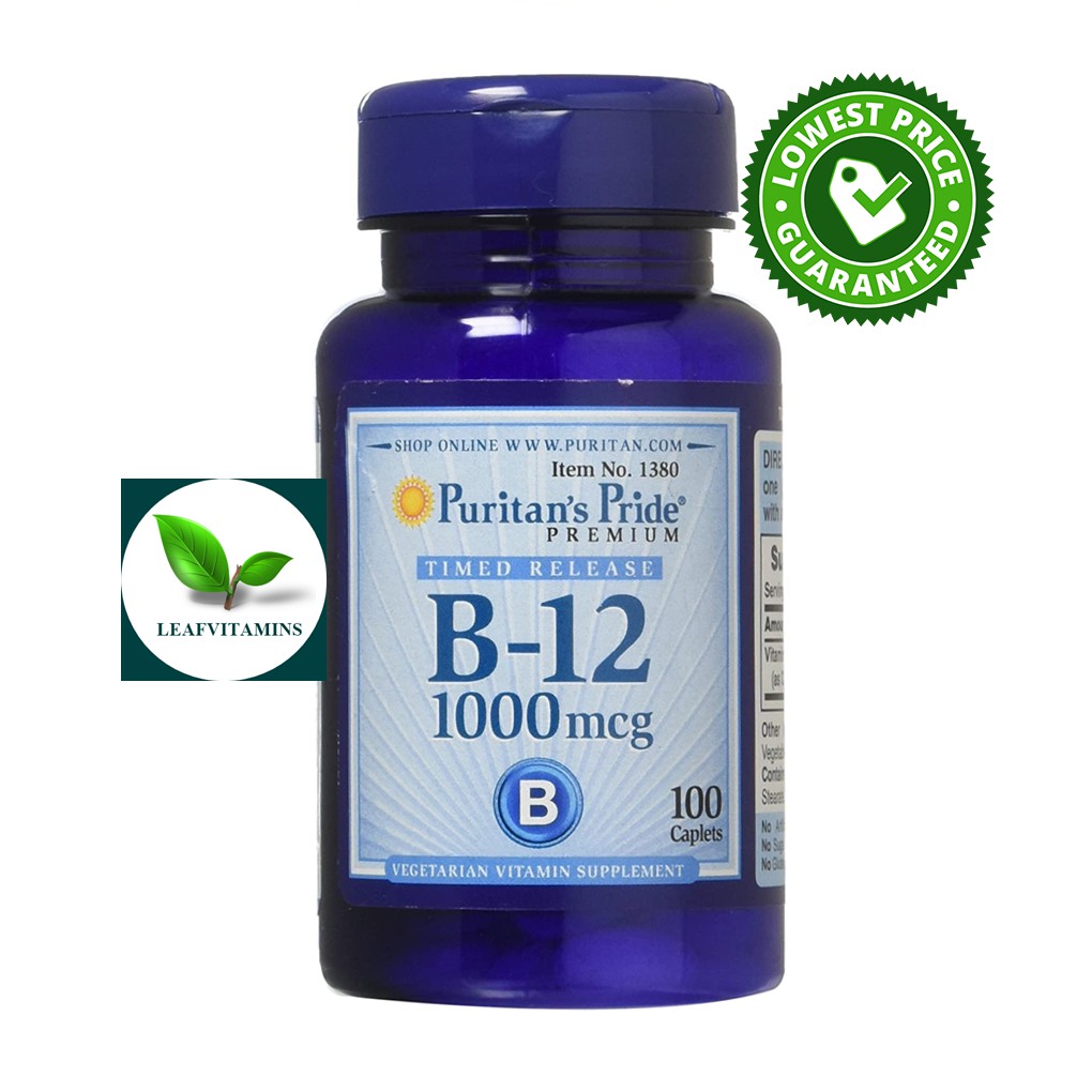 Puritan's Pride Vitamin B-12 1000 mcg Timed Release 1000 mcg / 100 Caplets | Shopee Thailand