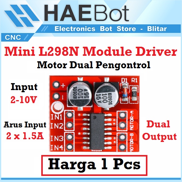 [HAEBOT] L298n Mini Module Dual Controller Motor Driver Module 10V 1.5A ...