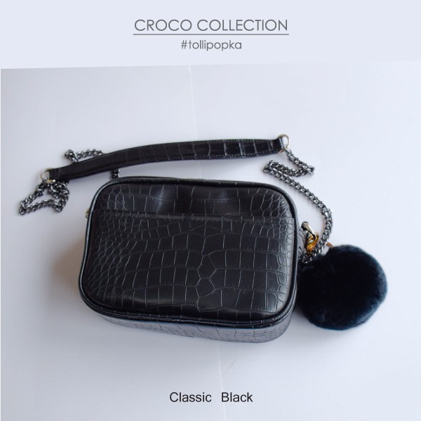 Tolli Croco-Snake Bags 13 สี ทรงผืนผ้าซิปเหล็กลายจระเข้และงู | Shopee ...