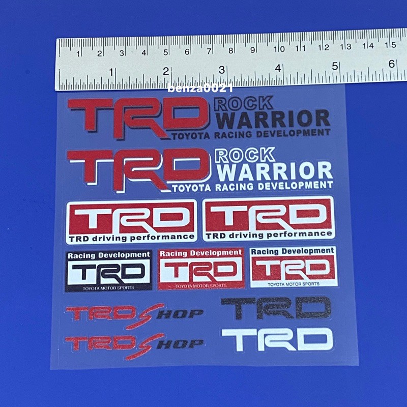 สติ๊กเกอร์*คำว่า TRD ติดรถ Toyota งานพิมพ์อิงค์เจท ตัวหนังสือตัวเล็ก ...