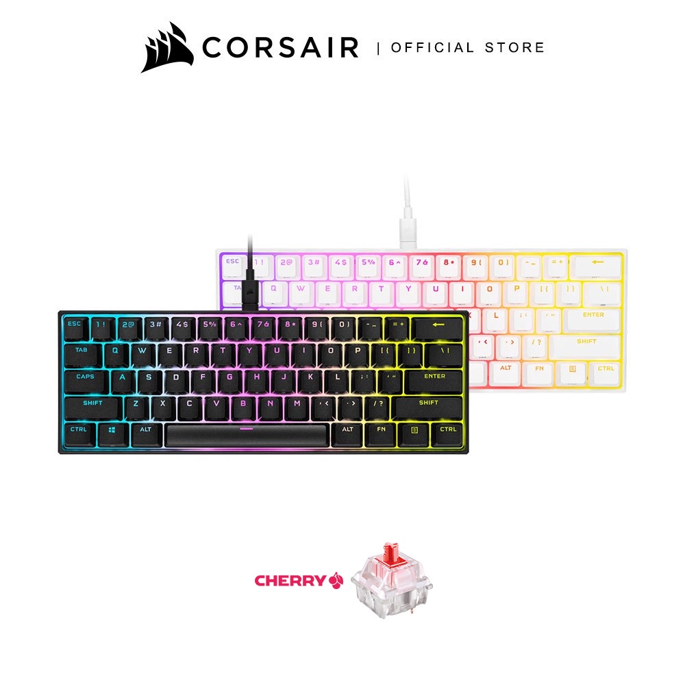 CORSAIR Keyboard K65 RGB MINI 60% Mechanical Gaming Keyboard US Layout ...
