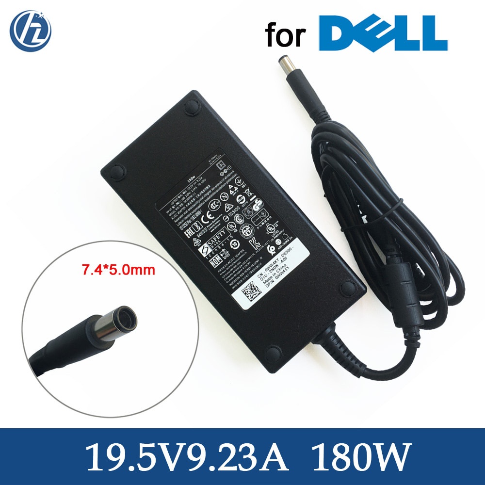 อะแดปเตอร์แล็ปท็อปสําหรับ Dell 180W 19.5V 9.23A DA180PM111 0WW4XP WW4XY ...