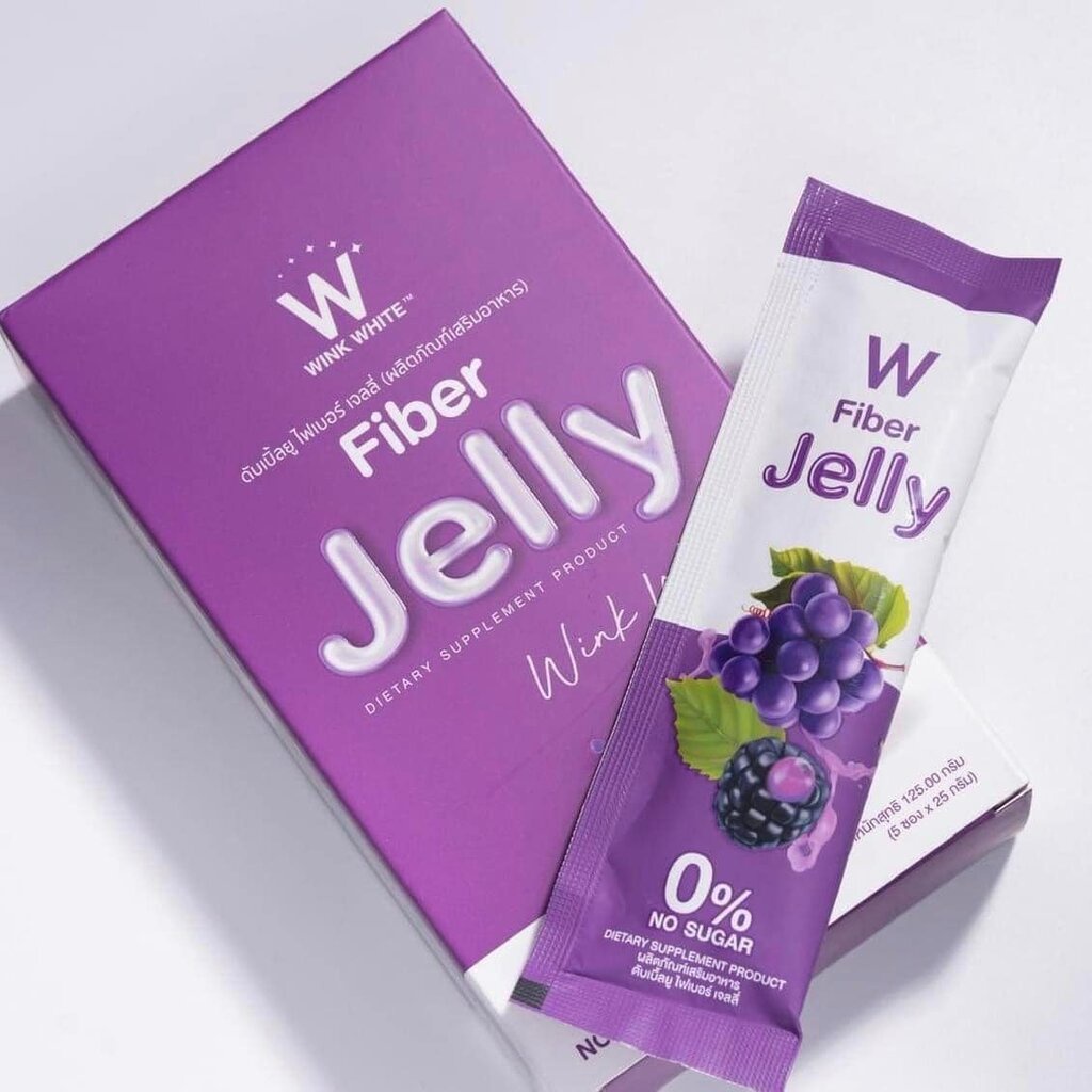 ราคาต่อกล่อง FIBER JELLY BY WINK WHITE ดีท็อกซ์ 1 กล่อง 5 ซอง | Shopee ...