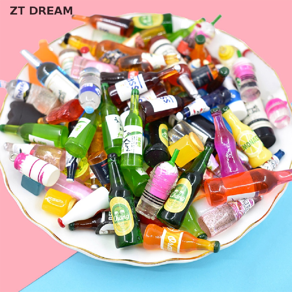 ZTD 10/20PCS Miniature Drink Mixed Mini Coke wine Bottle Dollhouse ...