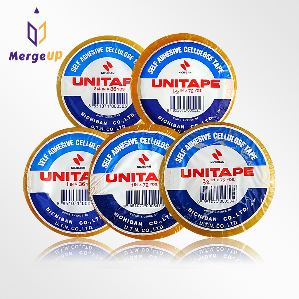 เทปใส UNI TAPE แกนเล็ก / แกนใหญ่ 1/2 นิ้ว / 3/4 นิ้ว 1 นิ้ว /36 หลา ...